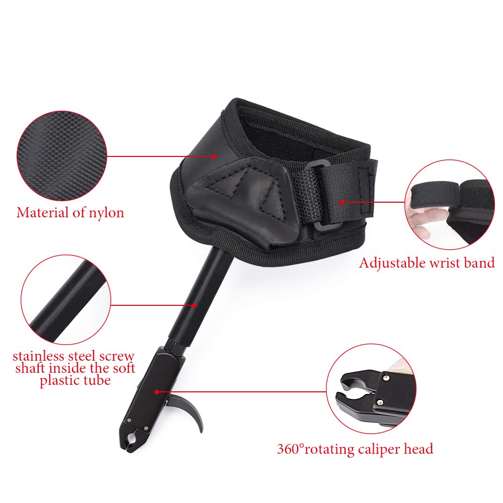Hunter Ian Archery Compound Bow Quick Shot Release Buckle Strap Black Trigger Caliper Shooting Left & Right Hand