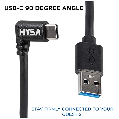 HYSA Oculus Quest Link Cable 13FT(4M) USB 3.2 G1 90 Degree Angle Type c to USB Type a high Speed Data Transfer and Fast Charging (USB-if Certified), Compatible with Oculus Quest 2 and Gaming PC