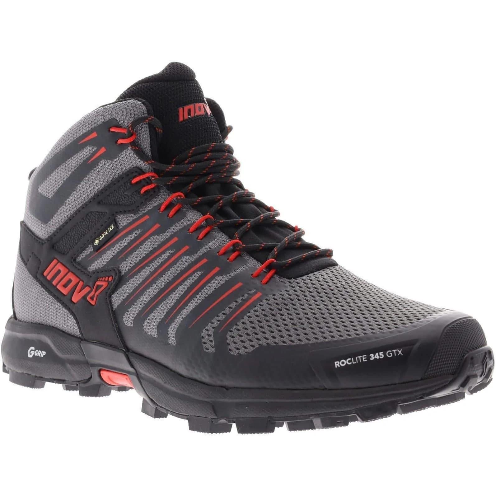 Inov-8 Men's Roclite 345 GTX Hiking-Boots, Grey/Black/Red, 14