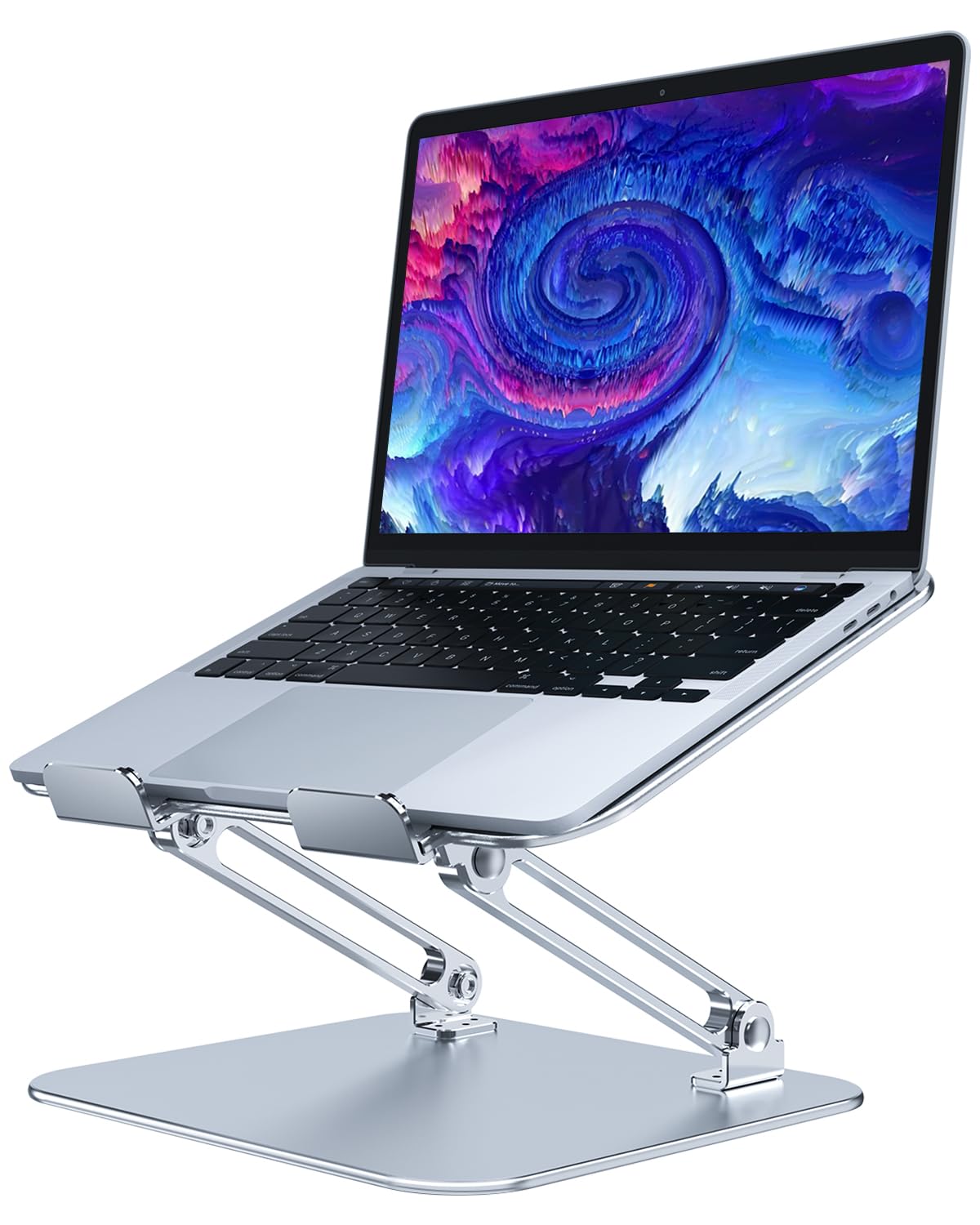 HUAEU Laptop Stand for Desk Adjustable Laptop Holder - Portable Computer Stand Ergonomic Stand for MacBook, MacBook Pro Laptop, Chromebook and All Other 10- to 17-Inch Notebo Laptops Silver