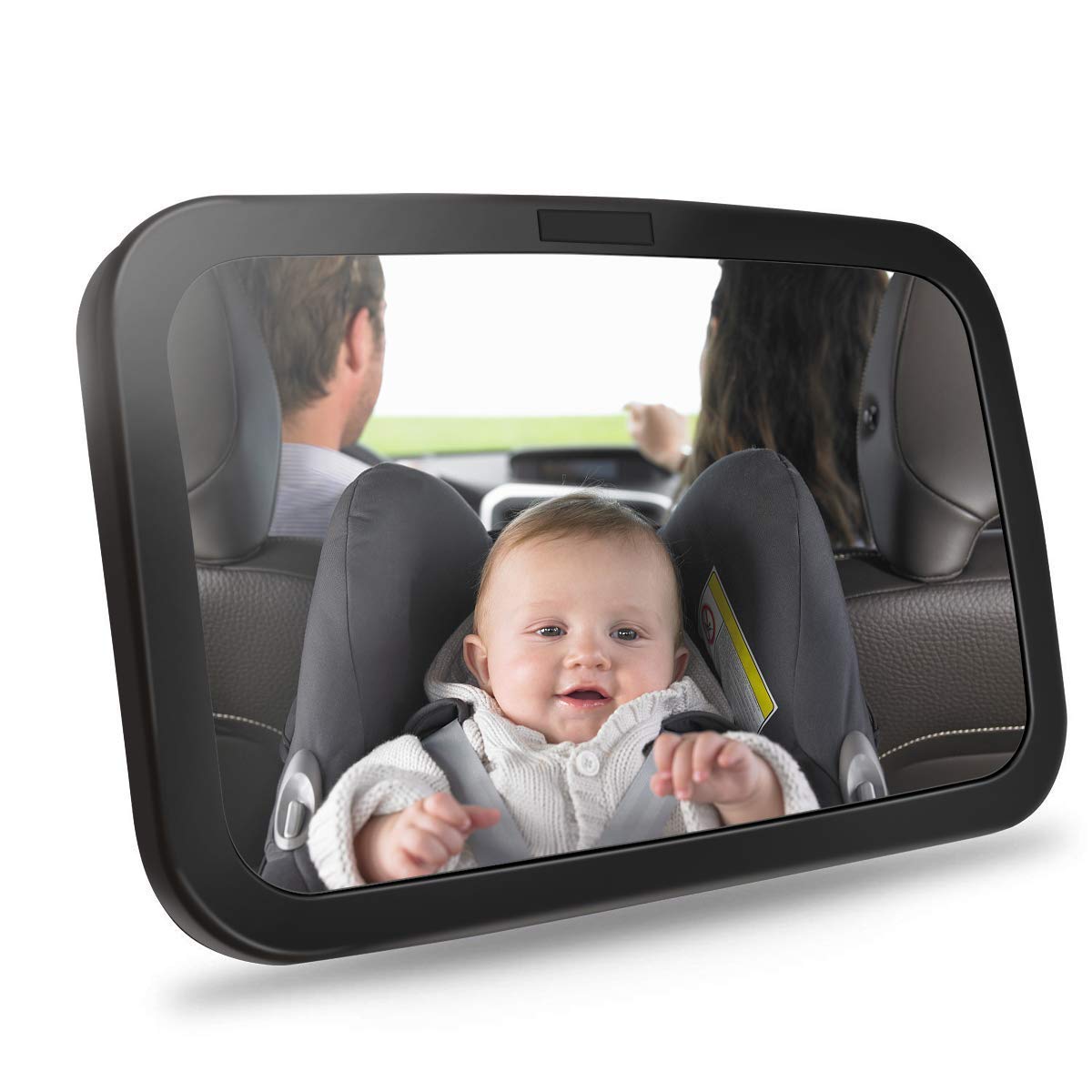 Ideapro Baby Car Mirror for Headrest, Backseat Rear View Facing with Wide Convex Shatterproof Glass and Fully Assembled Back Seat, Wide View Adjustable Acrylic 360° for Infant Safety