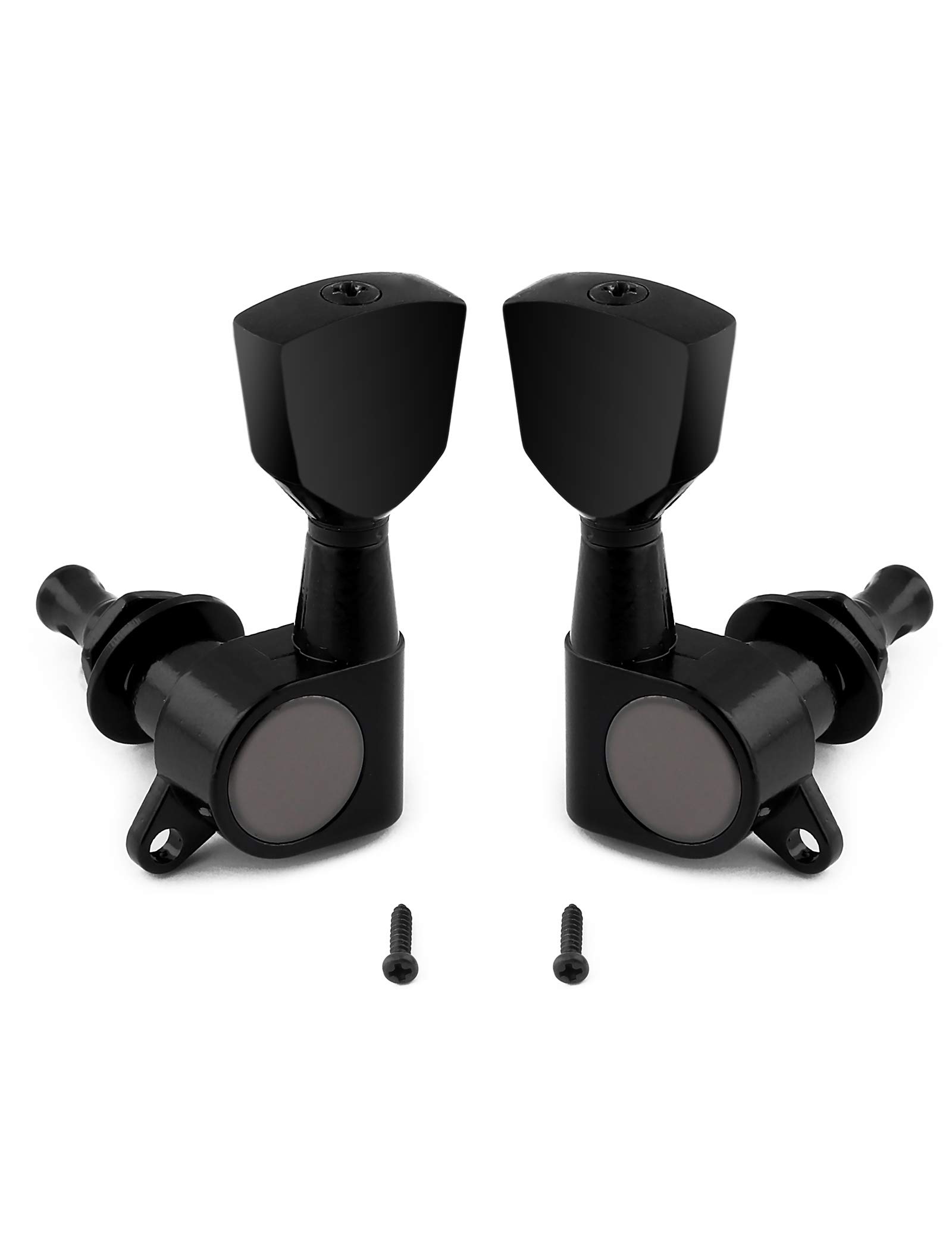 Holmer Sealed String Tuning Pegs Tuning Machines Grover Machine Heads Tuners Tuning Keys Vintage Keystone Style 3 Left 3 Right for Electric Guitar or Acoustic Guitar Black.,TP 03-BK-3L 3R