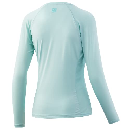 HUK Women's Pursuit Long Sleeve Performance Shirt + Sun Protection, Fishing-Seafoam, Large