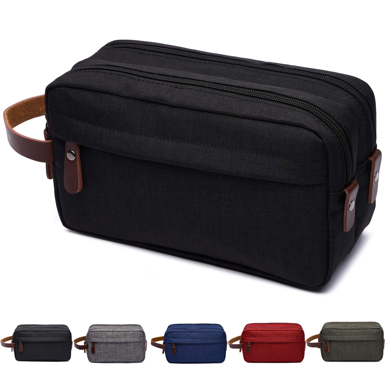 Idesort Men's Toiletry Bag Travel Dopp Kit Bathroom Shaving Organizer for Toiletries(Black)