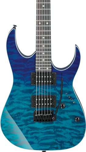 Ibanez GRG 6 String Solid-Body Electric Guitar, Right, Blue Gradation, Full (GRG120QASPBGD)