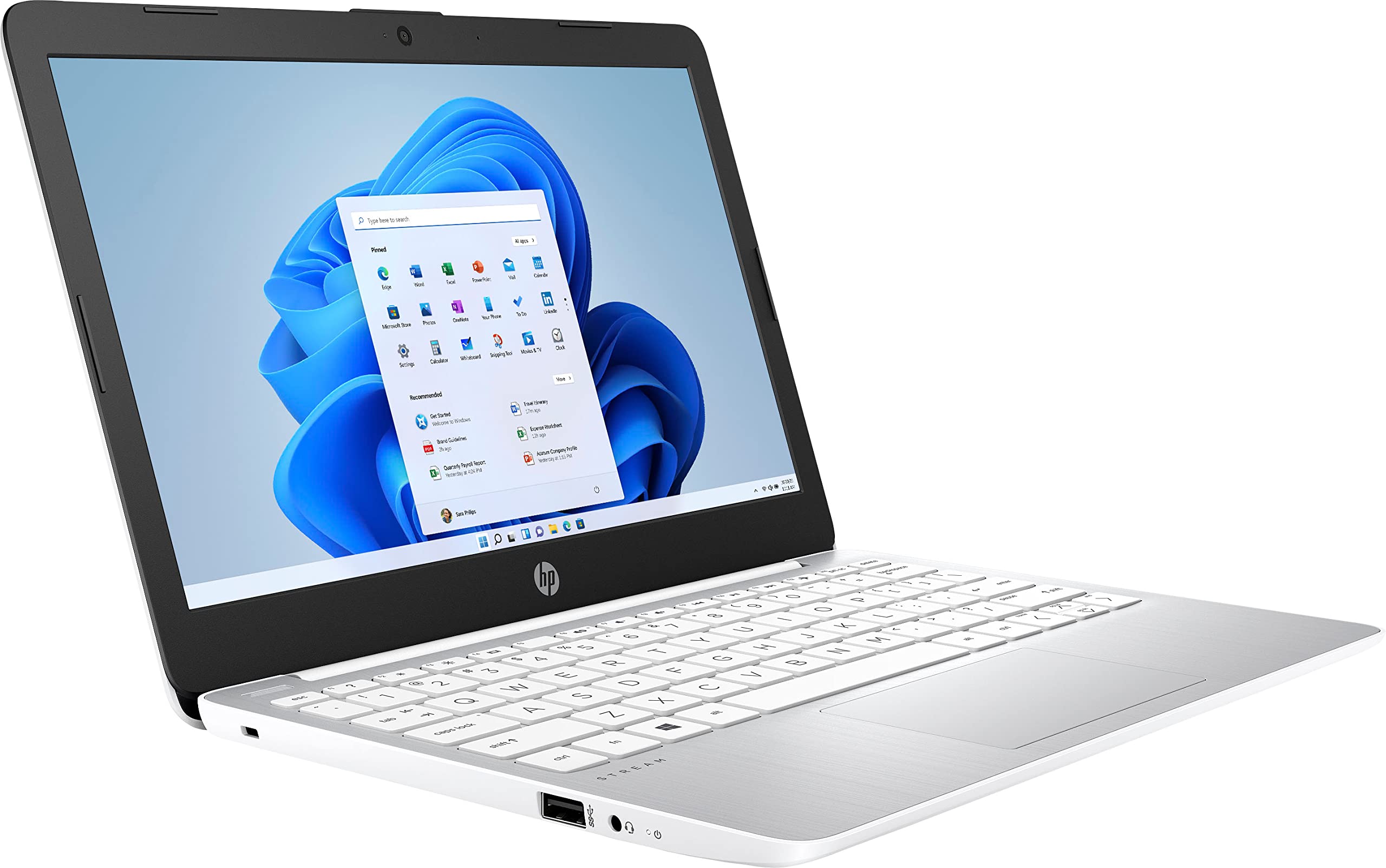 HP 2022 Stream 11.6" Laptop, Intel Celeron N4120 Quad-Core Processor,4GB DDR4 Memory,128GB Storage(64GB eMMC+64GB Card),WiFi, Bluetooth,Webcam,HDMI,Microsoft 365, Win11 S, Diamond White | TGCD Bundle