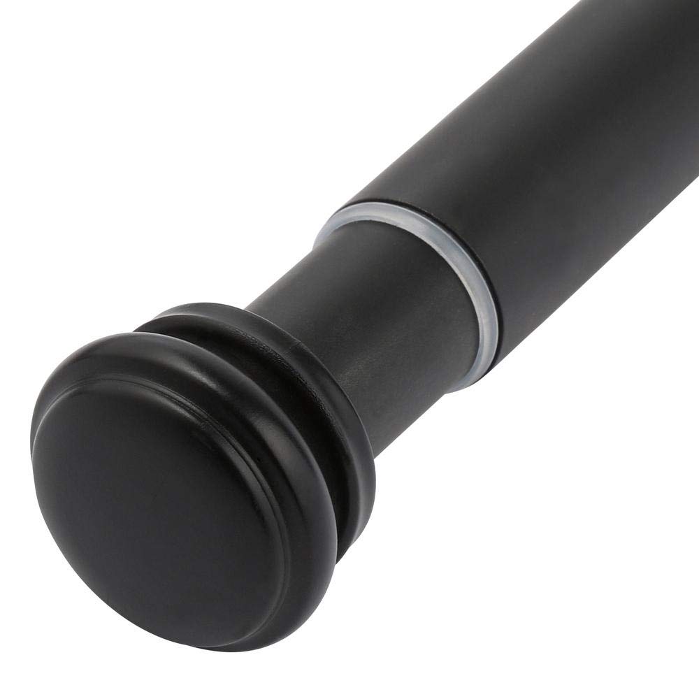Home Decorators Collection 72 in. L to 144 in. L Telescoping 1 in. Single Curtain Rod Kit in Matte Black