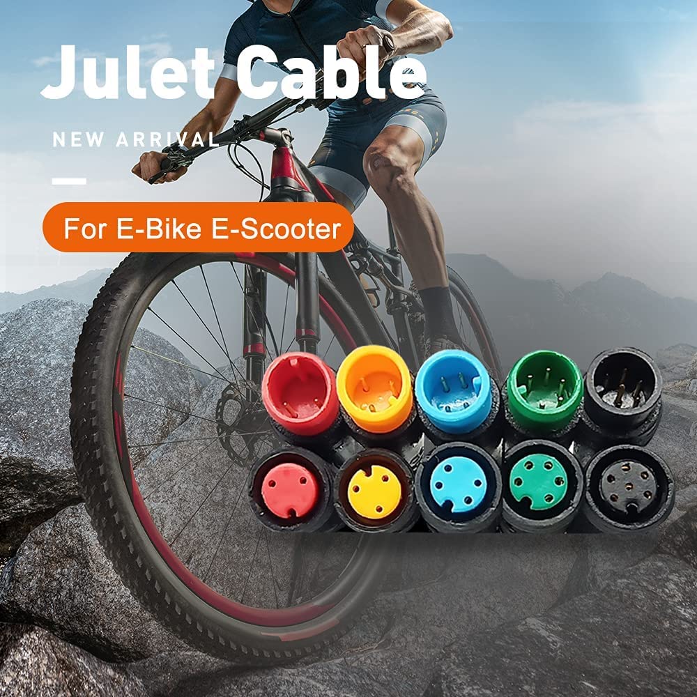 HUDAMZKY Ebike Cable Extension Julet Female Male 2 3 4 5 6 pin Ebike Extension Connector Waterproof Plug for Electric Bicycle Display Throttle PAS Ebike Parts Extend Cable… (2pin Male)