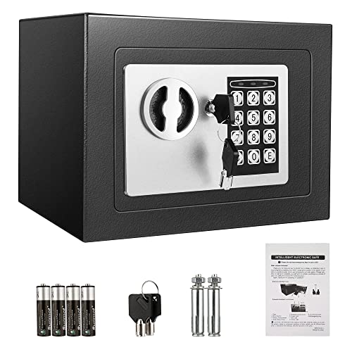 Homdox Fireproof Home Digital Security Safe Box Wall with Lock for Jewellery Money Valuables (Black)