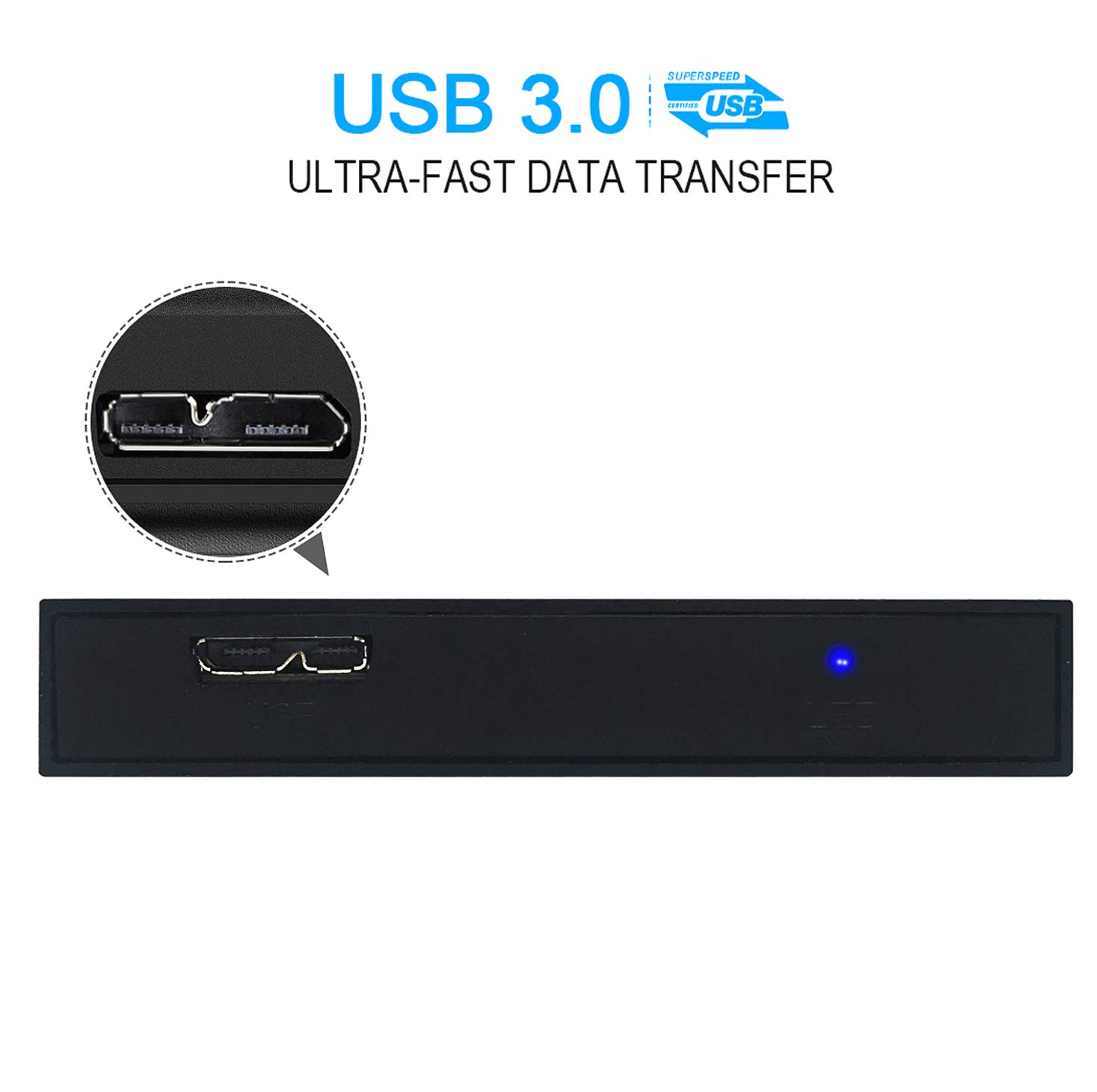 HWAYO 160GB External Hard Drive Portable 2.5'' Ultra Slim HDD Storage USB 3.0 for PC, Laptop, Mac, Chromebook (Silver)