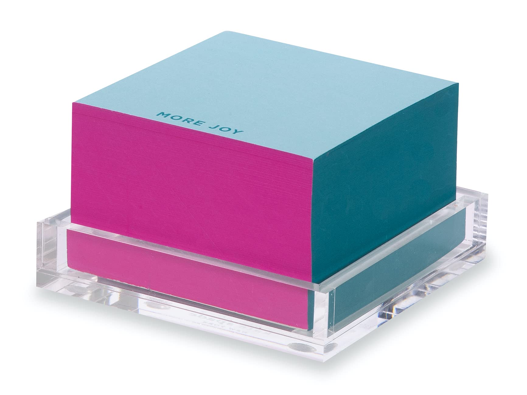 Kate Spade New York Memo Note Block with Tray, Cute Desktop Paper Holder Includes 365 Blank Sheets, Joy Colorblock