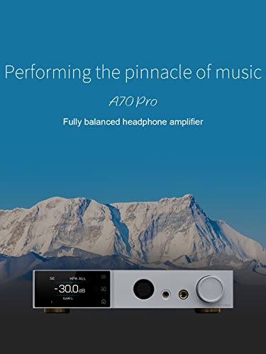 Topping A70 Pro Fully Balanced Headphone Amplifier 17000mW*2 Relay Volume Control Pre Amp wiht Remote Control(Silver)