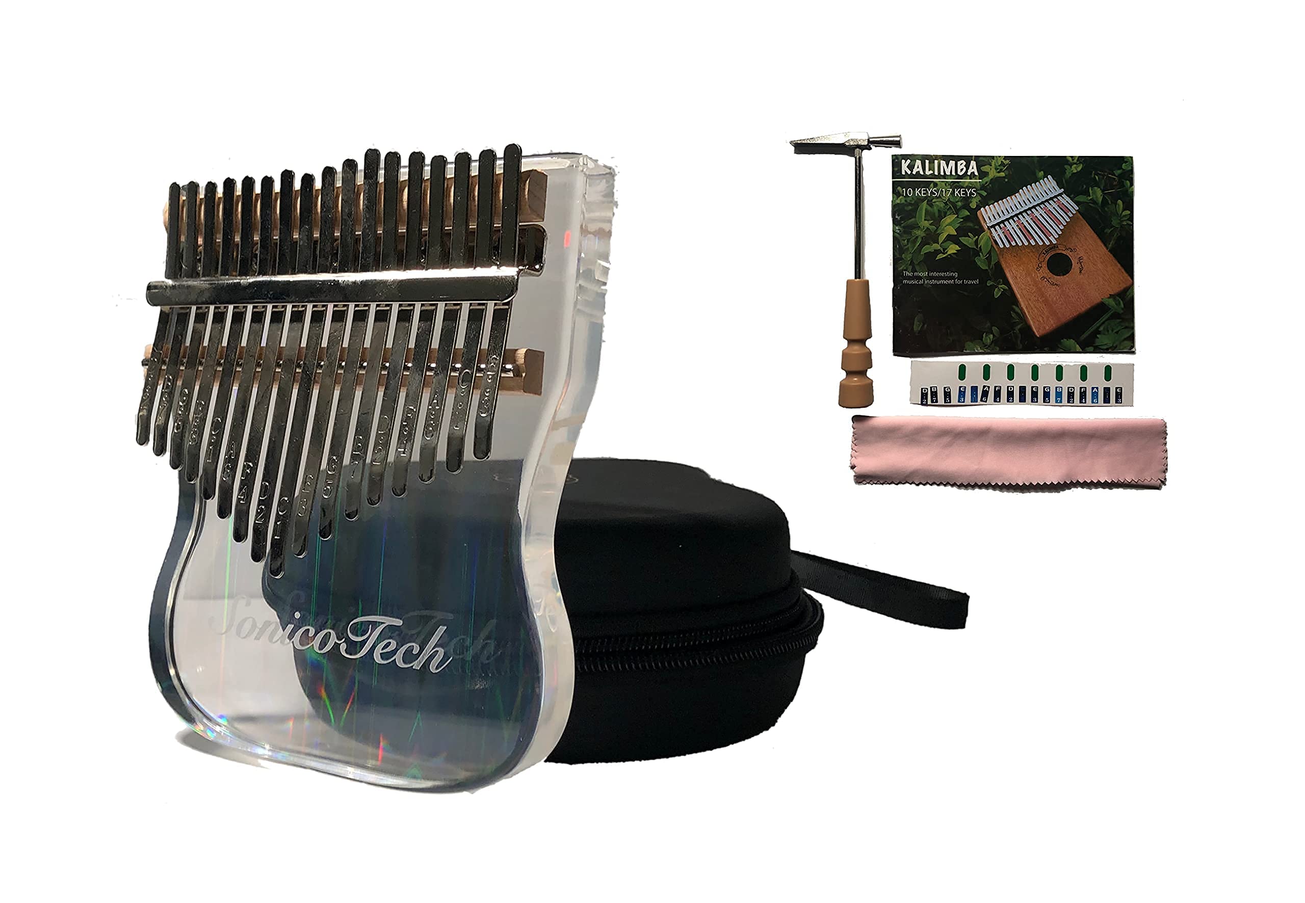 Kalimba Thumb Piano Rainbow Acrylic Kalimba Cute Kalimba 17 Keys Finger Piano Crystal Kalimba Hand Piano Marimba Instrument Sound Healing Instruments Meditation Instruments By SonicoTech (Rainbow)