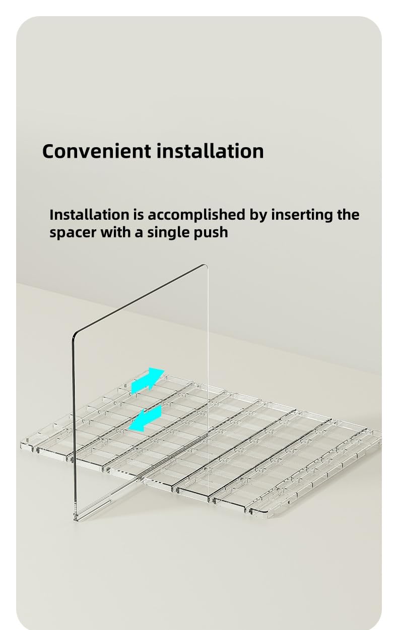 wondercozy Purse Organizer, Adjustable Shelf Divider for Closet, Separator Organizers for House, Office Use,Closet Organizer (6 Sections)