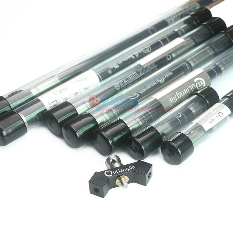 HNZMDY 3-30 Inch Archery Carbon Fiber Bow Stabilizer Balance Bar Rod Shock Absorber Damping System with Stabilizer Weight for Recurve Compound Bow (Grey, 12 inch)