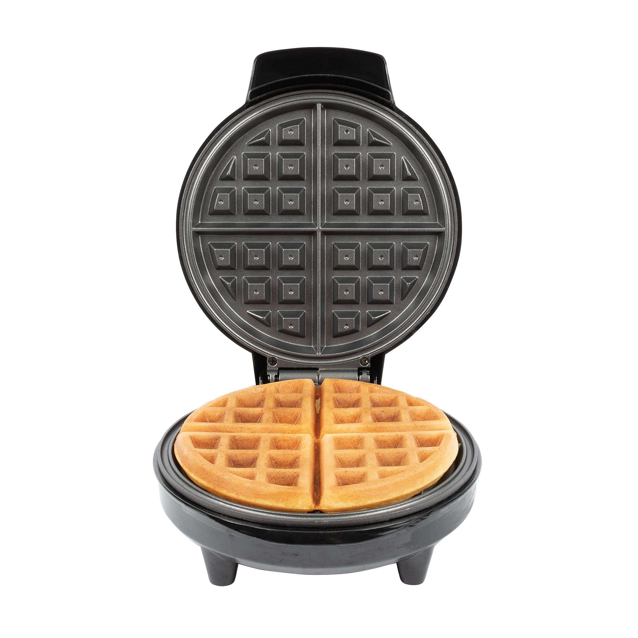 Kalorik Belgian Waffle Maker with Non-Slip Rubber Feet & Built-In Overheat Protection, Black and Stainless Steel