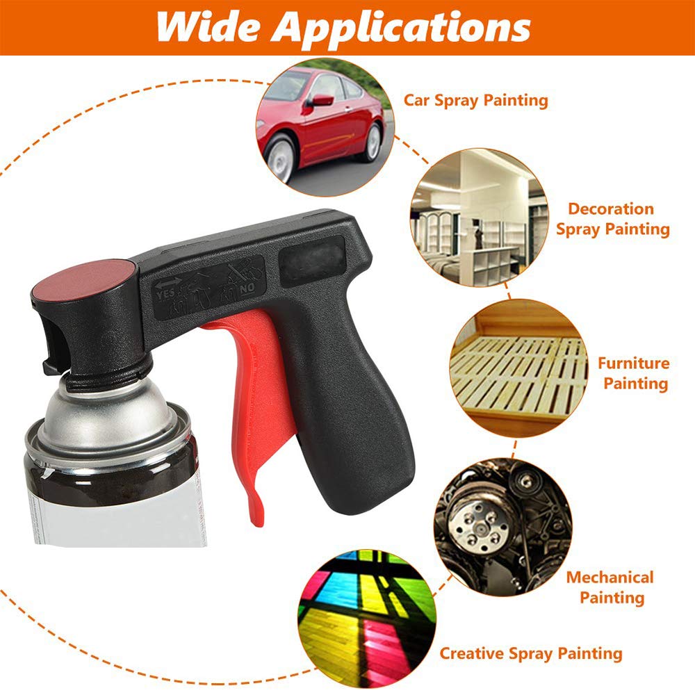 Instant Aerosol Trigger Handle (Pack of 2), Instantly Converts Spray Cans into Spray Guns - Full Hand Grip, Reusable, Easy to Clip-On & Off - Universal Fit, Use on Spray Paint, Adhesives, Lubricants