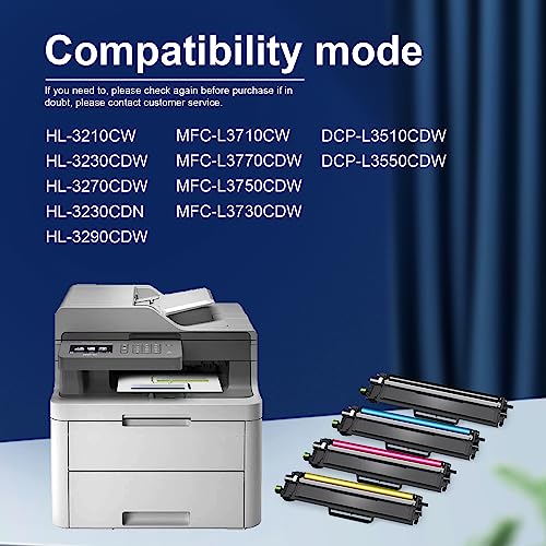 TN227 High Yield Toner Cartridge 4 pack TN227BK TN227C TN227M TN227Y Replacement for Brother TN-227BK/C/M/Y Toner Cartridge MFC-L3750CDW HL-3210CW 3230CDN 3290CDW DCP-L3550CDW Printer