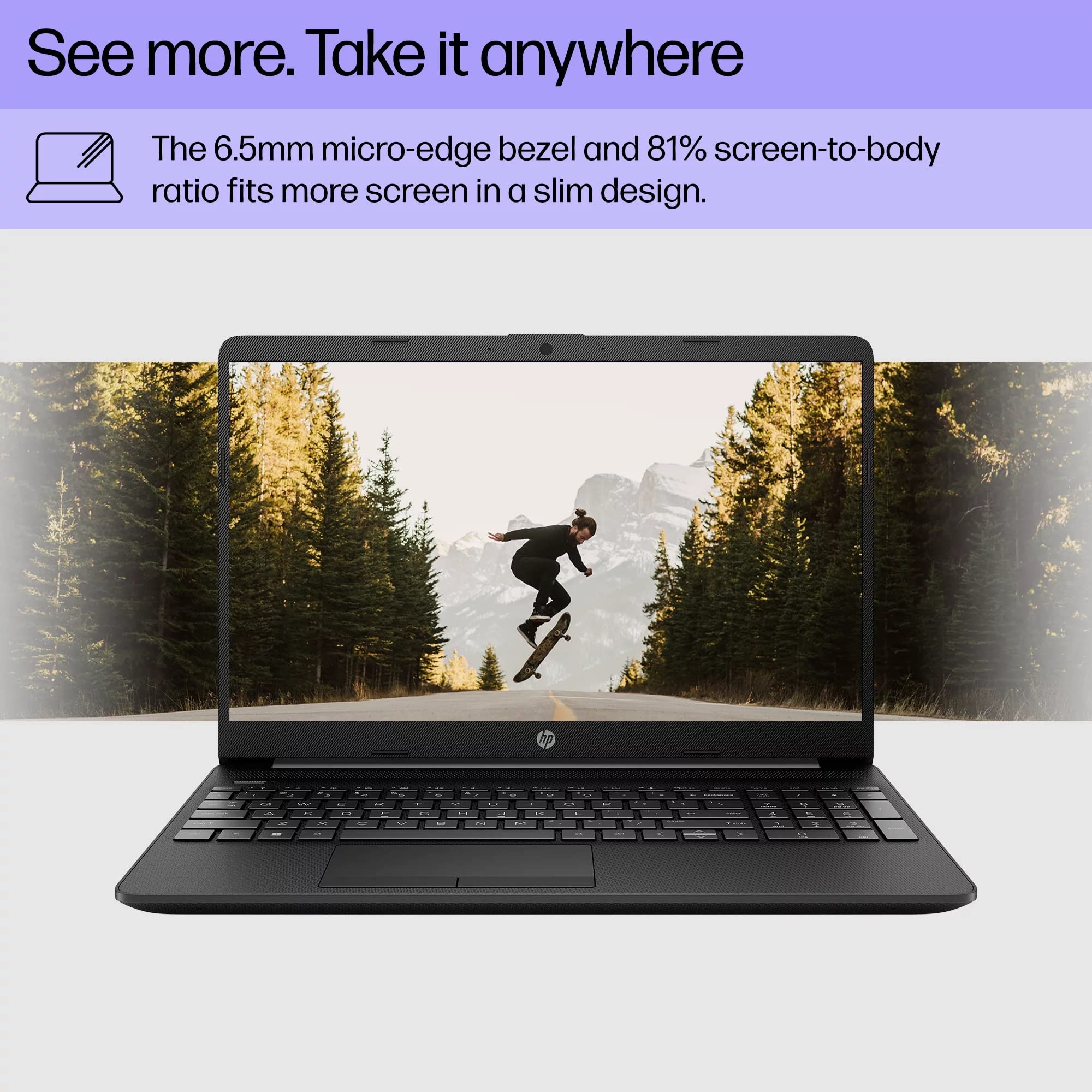 HP 2023 Newest Laptop, 15.6 Inch Display, Intel Pentium Quad-Core Processor, Intel UHD Graphics, 8GB RAM, 256GB SSD, Bluetooth, Wifi6, Windows 11 Home in S Mode, Black