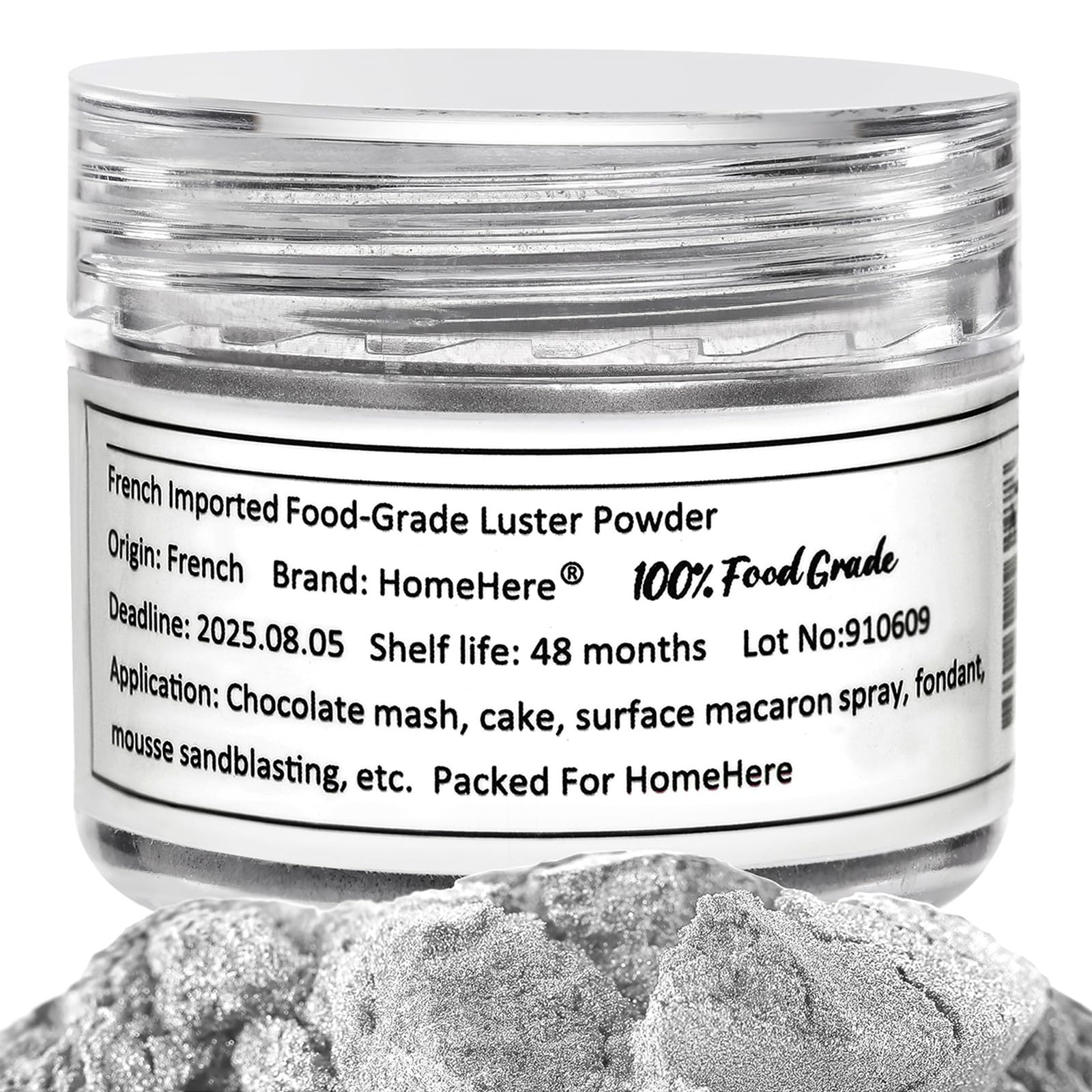 HomeHere Edible Luster Dust Food-Grade Glimmer Powder Glitter for Cake Decorating 7g, Edible Sprinkle Glitter for Cocktails Drinks Baking Candy Dessert Chocolate Vegan Tasteless