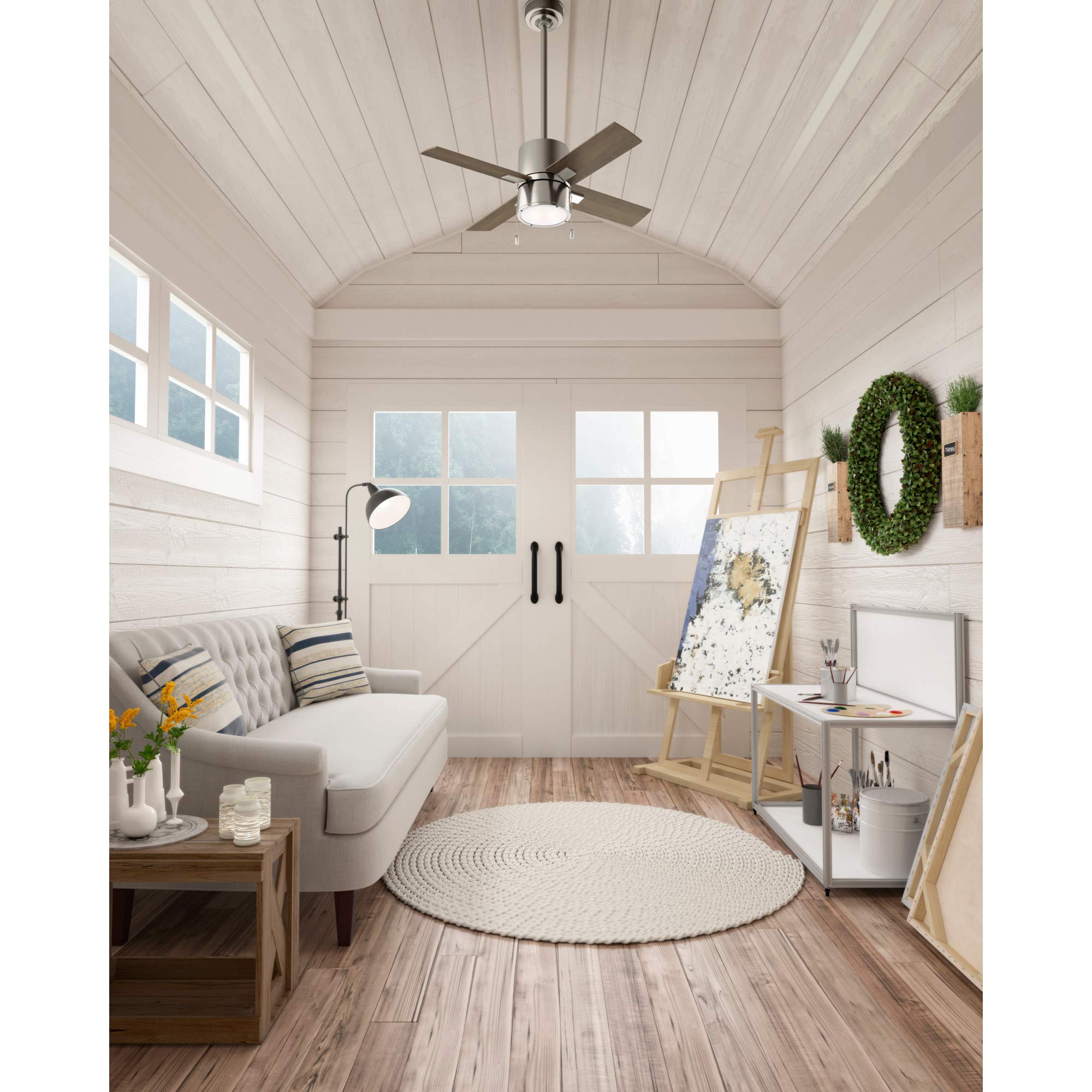 Hunter Fan Company 53432 Beck Ceiling Fan, 42, Brushed Nickel Finish