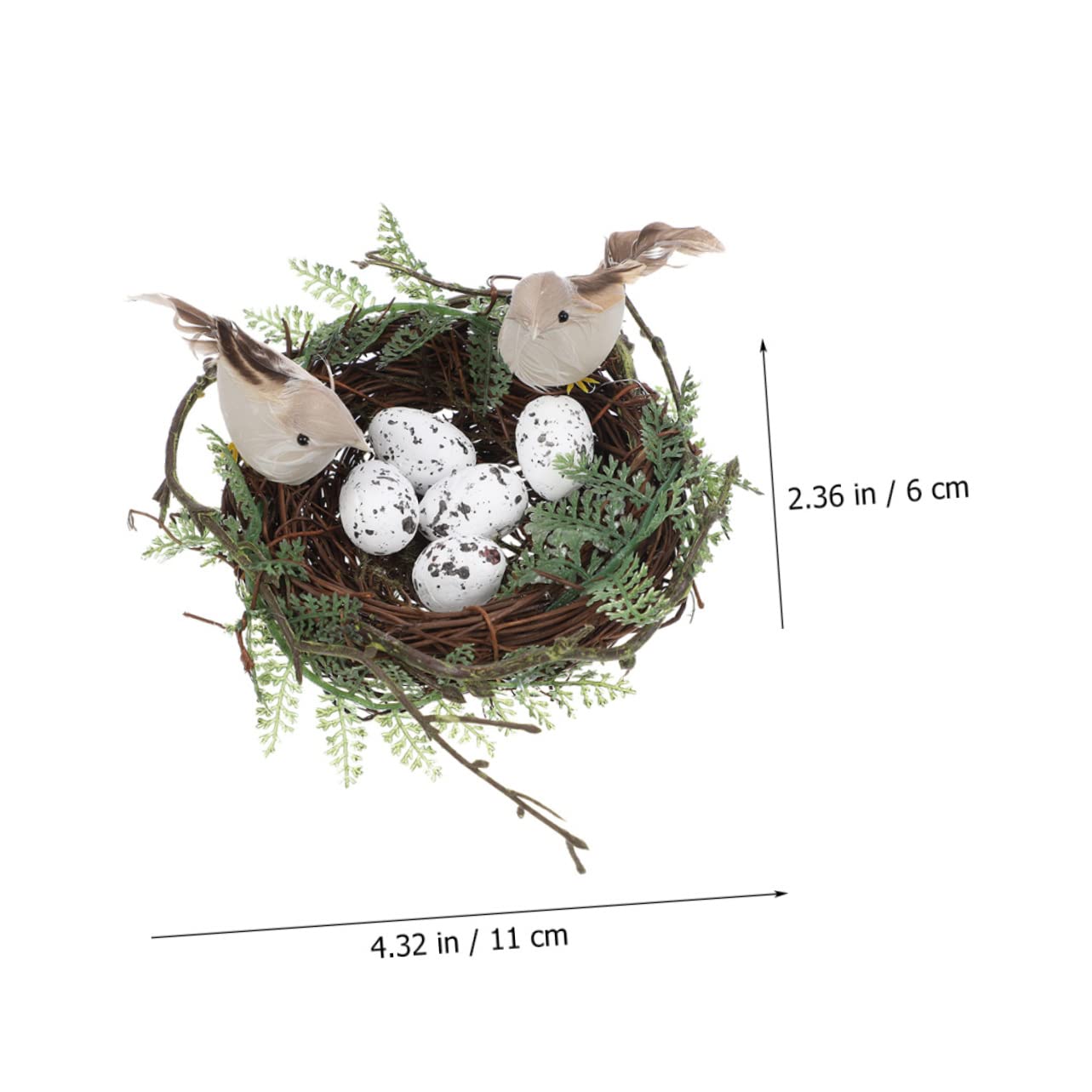 IMIKEYA 1 Set Bird nest Set Christmas Tree Decorations Christmas Tree Ornaments Christmas Decor Fake Birds Easter Eggs Nativity Decor Bird nest with Eggs Decor Bird Christmas Ornaments