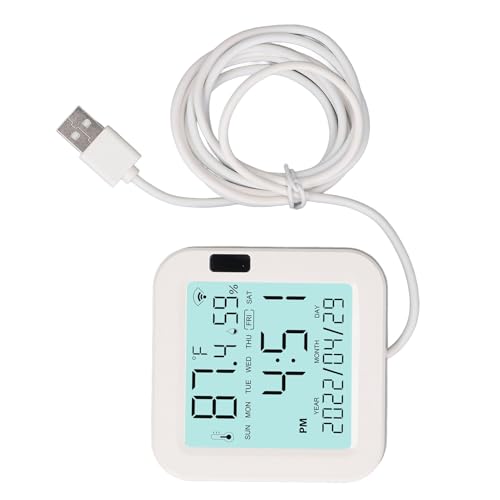 Thermometer Hygrometer, 0 to 60â 0% to 99% RH Temperature Humidity Meter 5V 1A for Living Room Kitchen Bedroom
