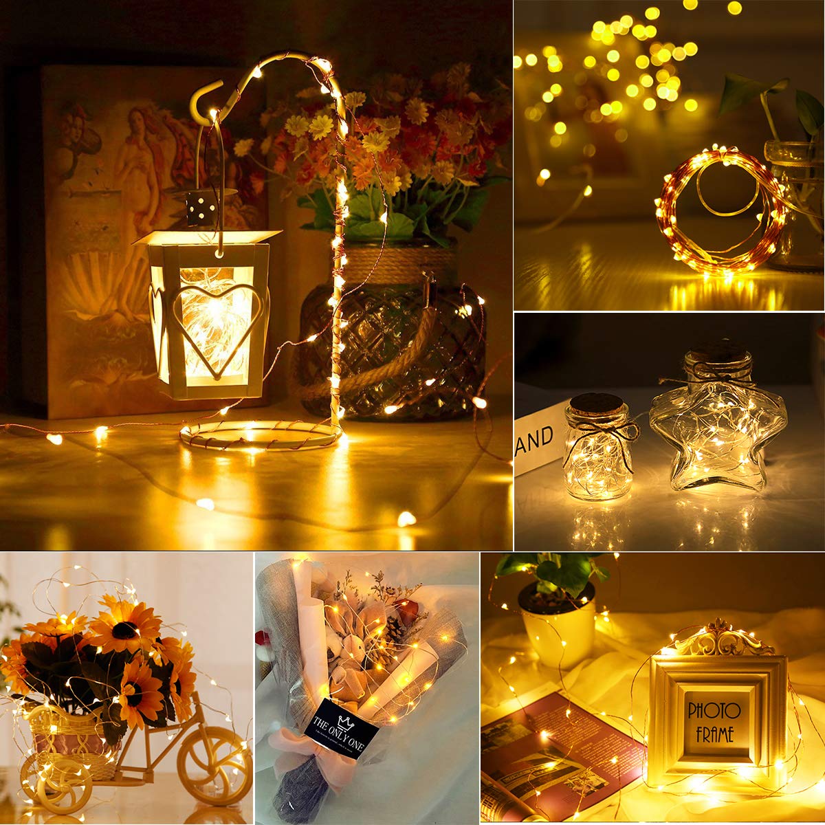 innotree 6 Pack LED Fairy String Lights Battery Operated with Timer, 10Ft 30LEDs Battery Powered Copper Wire Mini Firefly Twinkle Lights for Bedroom, Christmas, Wedding, Party Decoration, Warm White