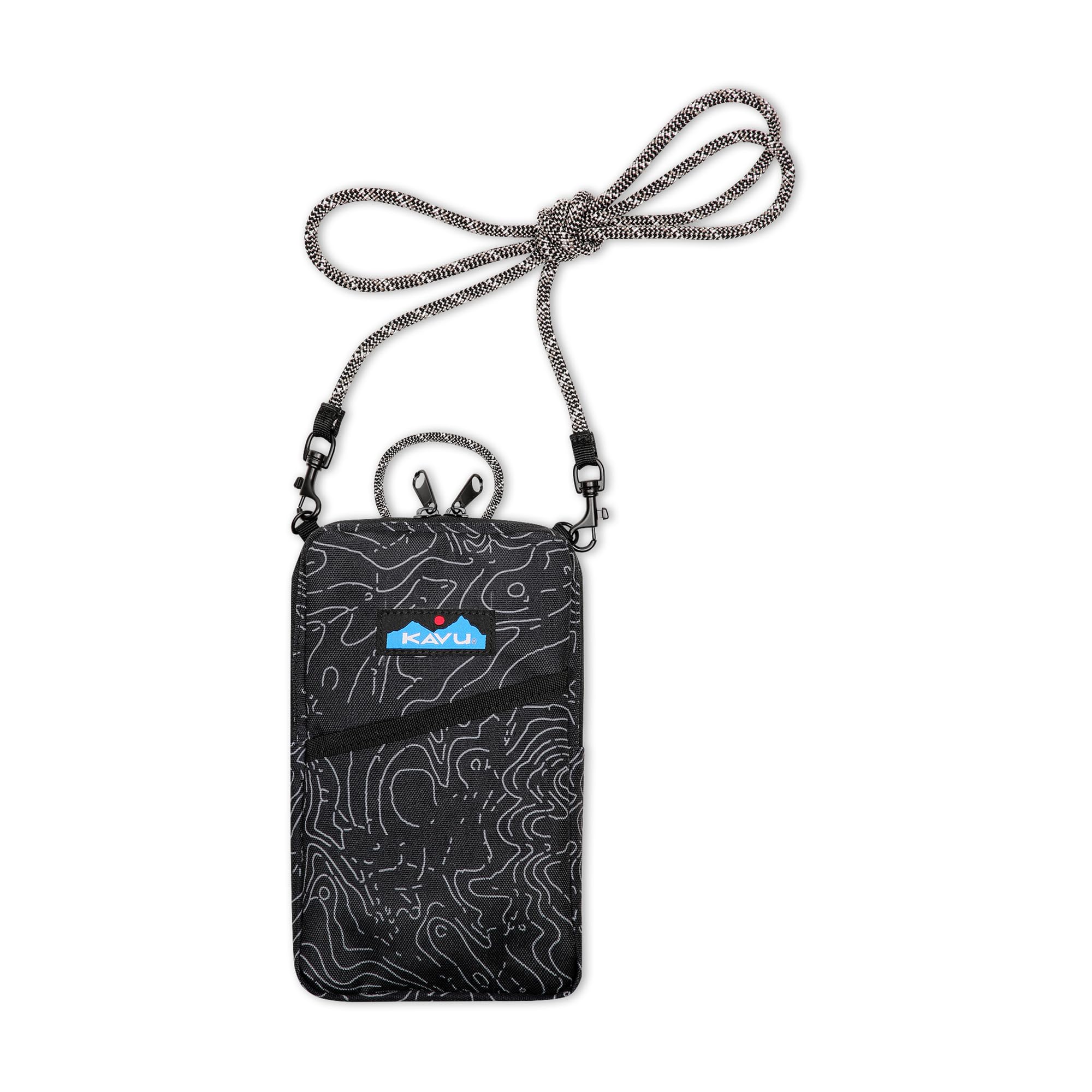 KAVU Essential Case Zip Crossbody Wallet with Rope Strap-Coastline Blanket