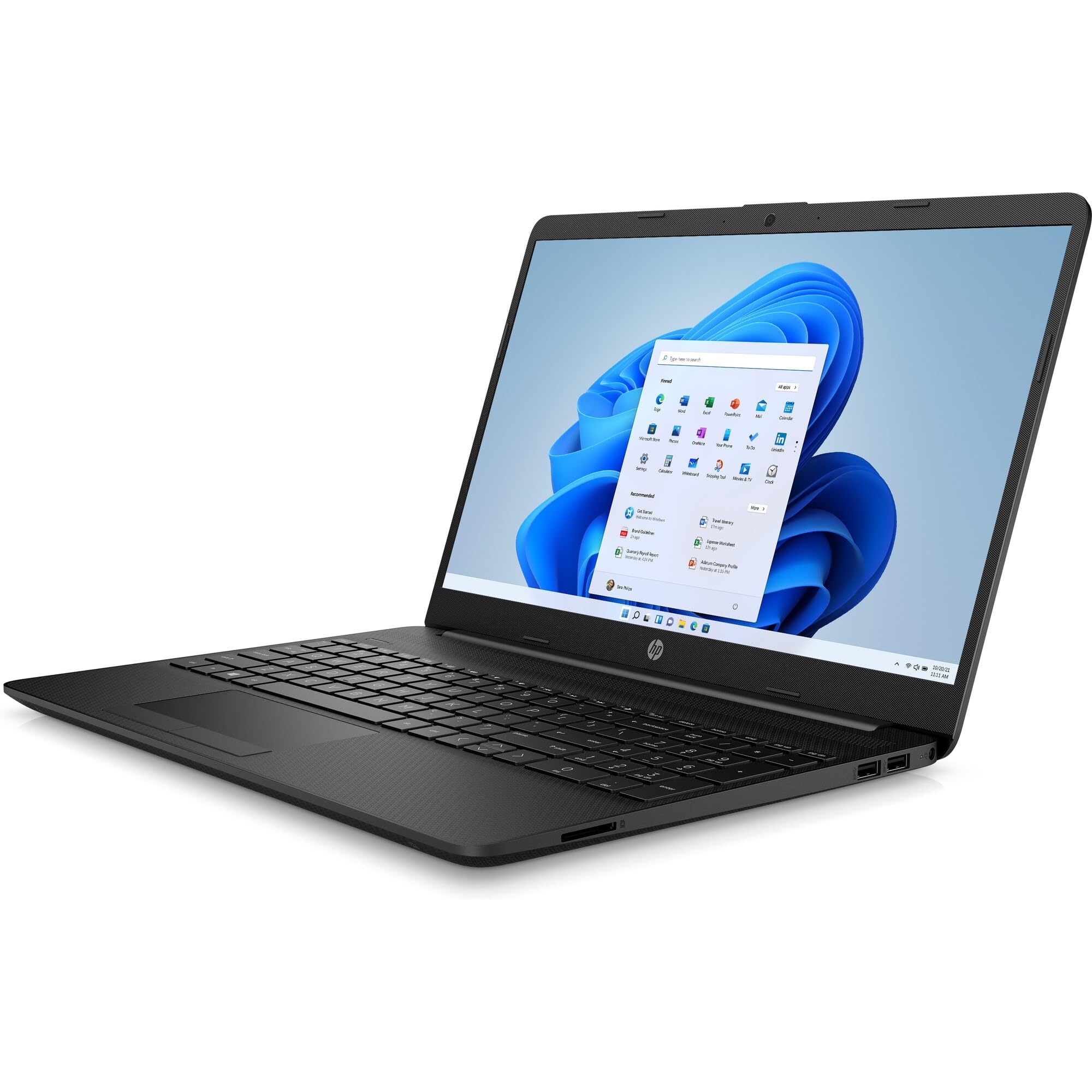 HP 15 15.6" Laptop Computer, Intel Pentium Silver N5030 Quad-Core up to 3.1GHz, 8GB DDR4 RAM, 512GB PCIe SSD, 802.11AC WiFi, Bluetooth, 1-Year Office 365, Black, Windows 11 Home S, BROAG Cable