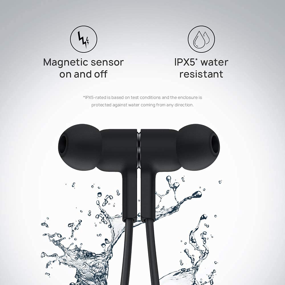 HUAWEI Wireless Earphones, FreeLace Sport Earphone Bluetooth Wireless Headset Memory Cable Metal Cavity IPX5 Fast Charging,Sold by Rolling Tek(Black)