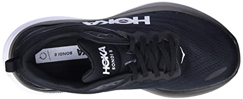Hoka Men's Bondi 8 Sneaker, Black/White, 10