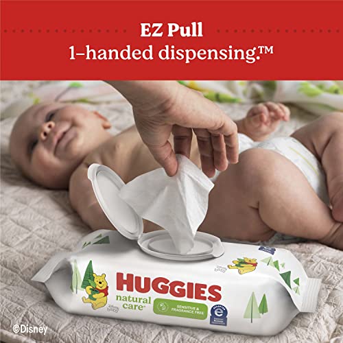 Huggies Natural Care Fragrance Free Baby Wipes, 552 Total Wipes 184 Count (Pack of 3), Packaging May Vary