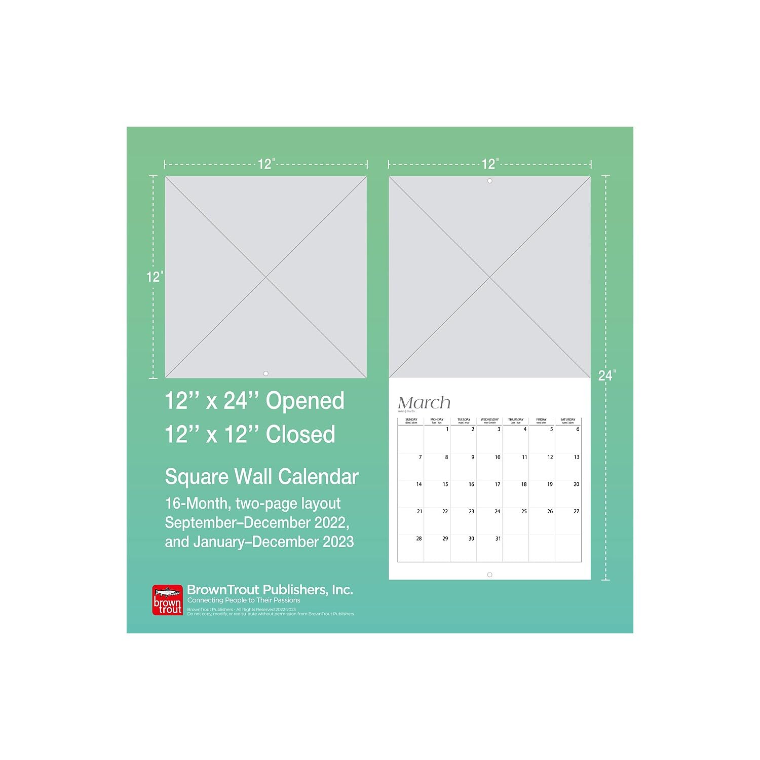 Honey Bunny | 2023 12 x 24 Inch Monthly Square Wall Calendar | BrownTrout | Domestic Small Cute Animals