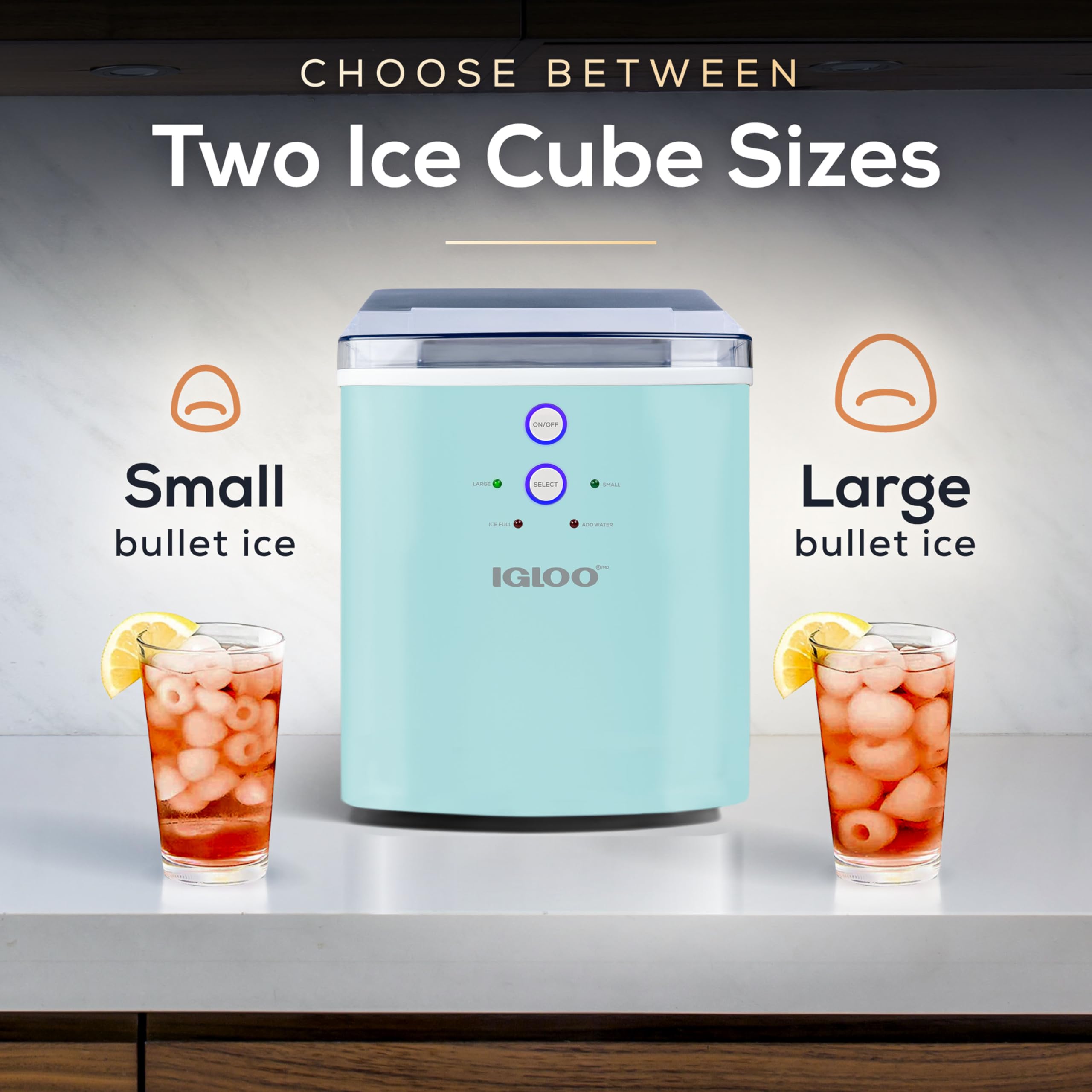 Igloo ICEB33BS Large-Capacity Automatic Portable Electric Countertop Ice Maker Machine
