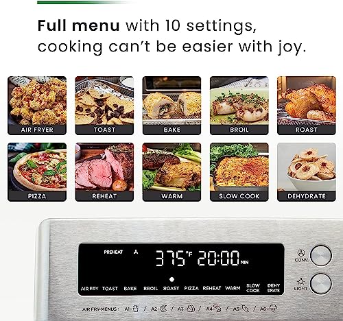 VAL CUCINE 26.3 QT/25 L Extra-Large Smart Air Fryer Toaster Oven, 10-in-1 Convection Countertop Oven Combination (Brushed Stainless Steel Finish)