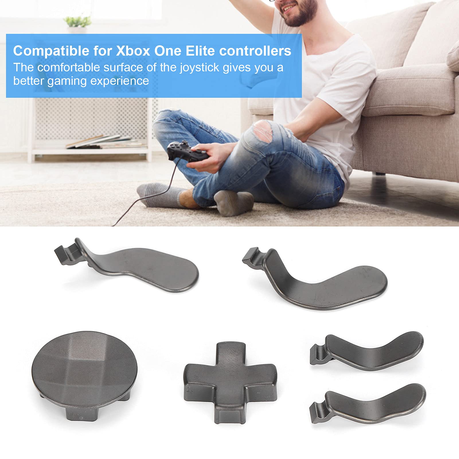Joystick Metal Paddles, Replacement Paddles for Elite Small and Portable No Tools Needed with Paddles for Gamepad