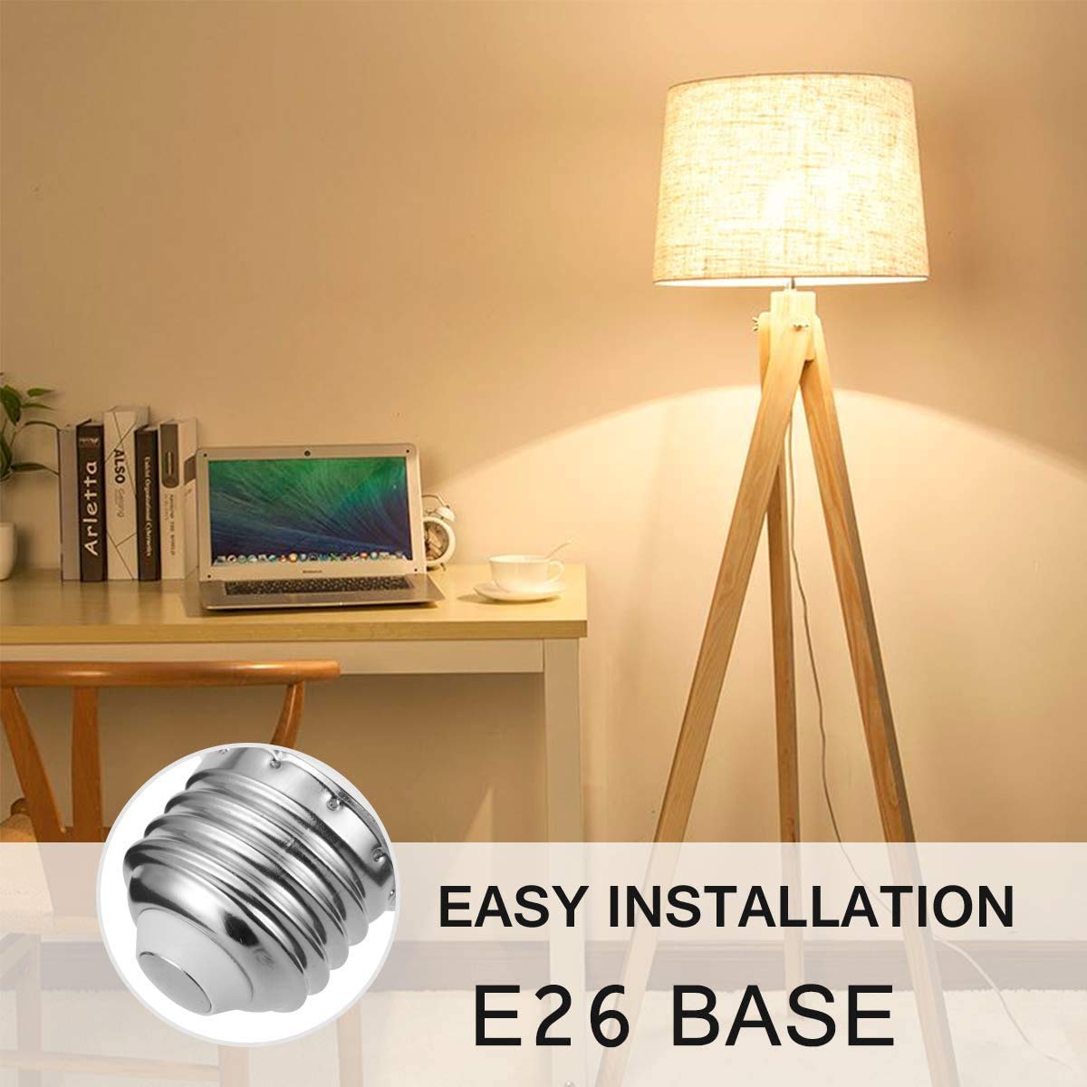 ILAMIQI G125 Large Frosted Glass LED Light Bulbs, 8W LED Globe Bulb 3000K Warm White E26 Medium Base, Vintage Edison Large Globe LED Light Bulb, Non-Dimmable,Pack of 1