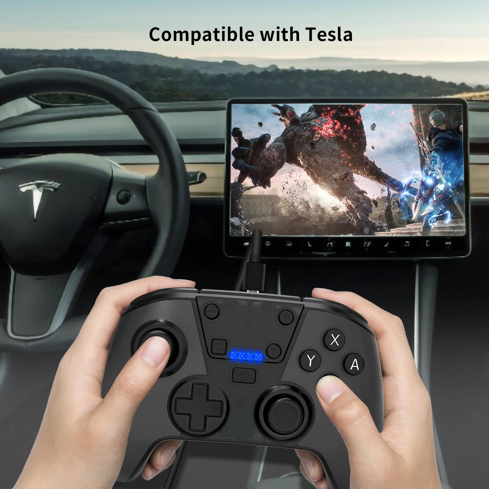 JOYTORN Switch Controllers Compatible with Nintendo Switch/Lite/OLED/PC,Wireless Switch Pro Gamepad Controller with LED Lights,Dual Motor Vibration,6-Axis Gyro,Wake-up,Programmable,Turbo Function