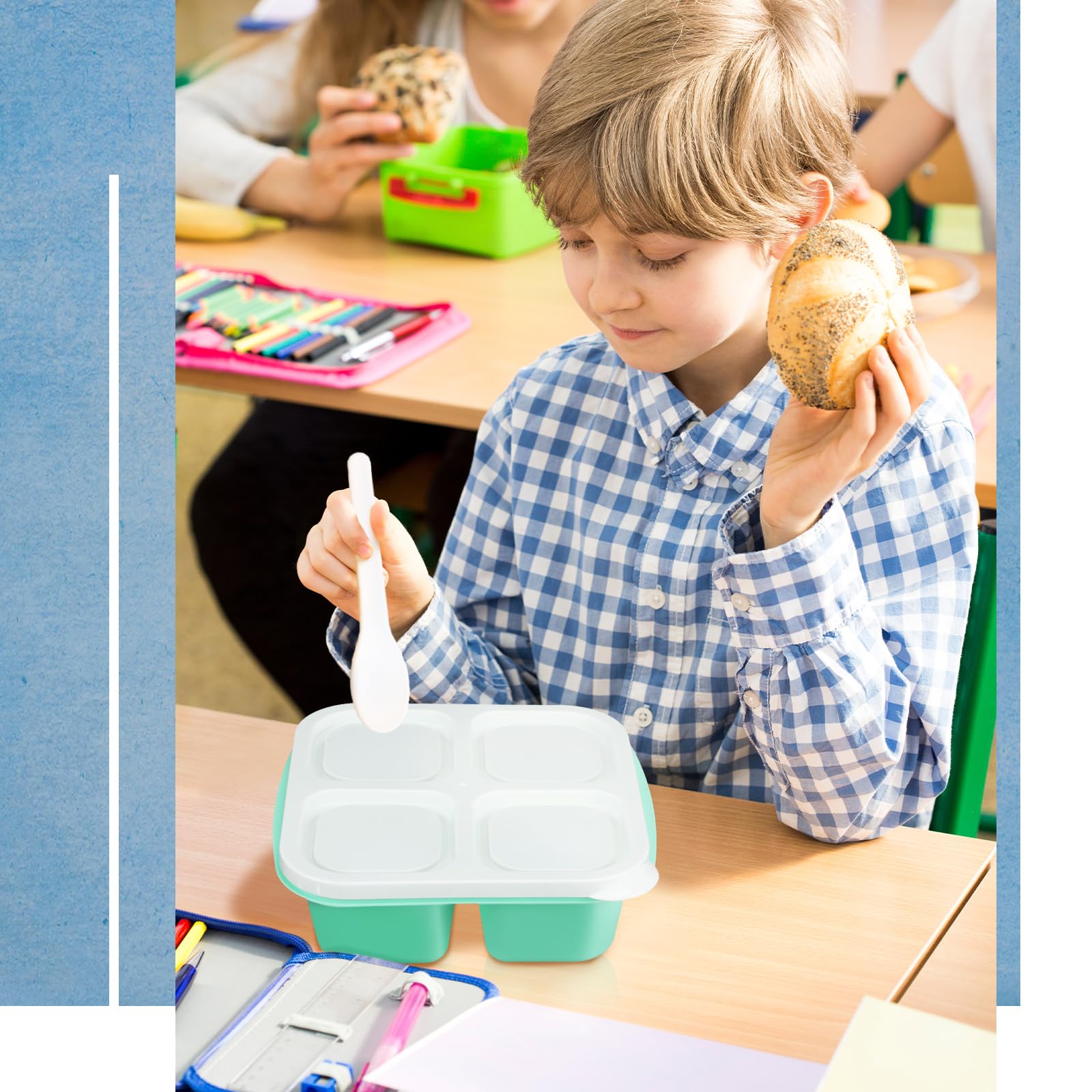 Hushee 20 Pack Bento Snack Boxes, 4 Compartment Reusable Snack Containers Bulk, Divided Bento Lunch Box, Meal Prep Lunch Containers for Kids Adults School Work Travel Meal Fruits Nuts Cookies Candies