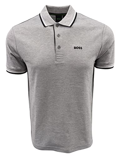 Hugo Boss Mens Paddy Moisture Manager Pro Edition Polo Shirt 50249000 (Grey, Large)