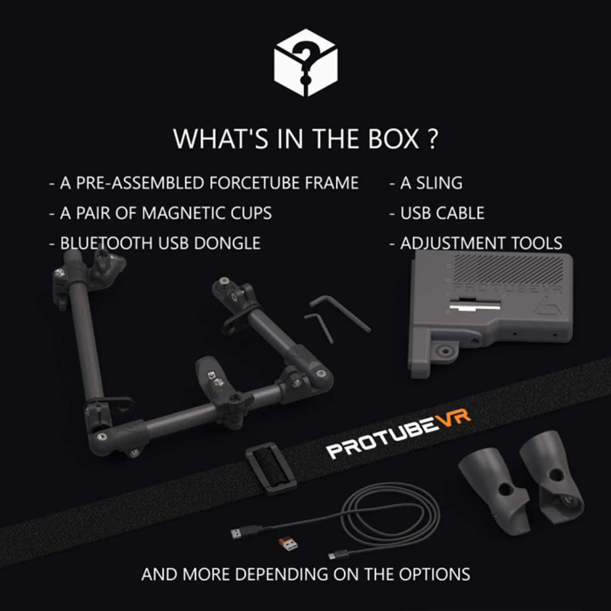 PROTUBEVR ForceTube Haptic VR Gunstock for FPS Games - A preassembled Gunstock Equipped with a haptic Module to Deliver Powerful Feedback and Recoil Each Shot. (HTC Vive/Vive Pro)