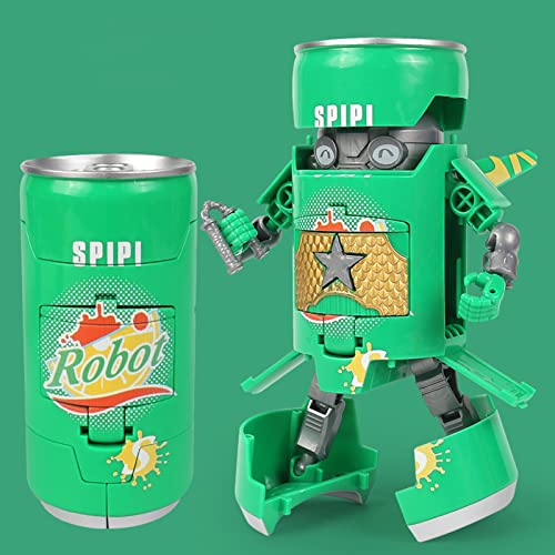 yuye-xthriv Robot Warrior Model Game Toy Coke Cans Design Children Robot Warrior Toy Model Green