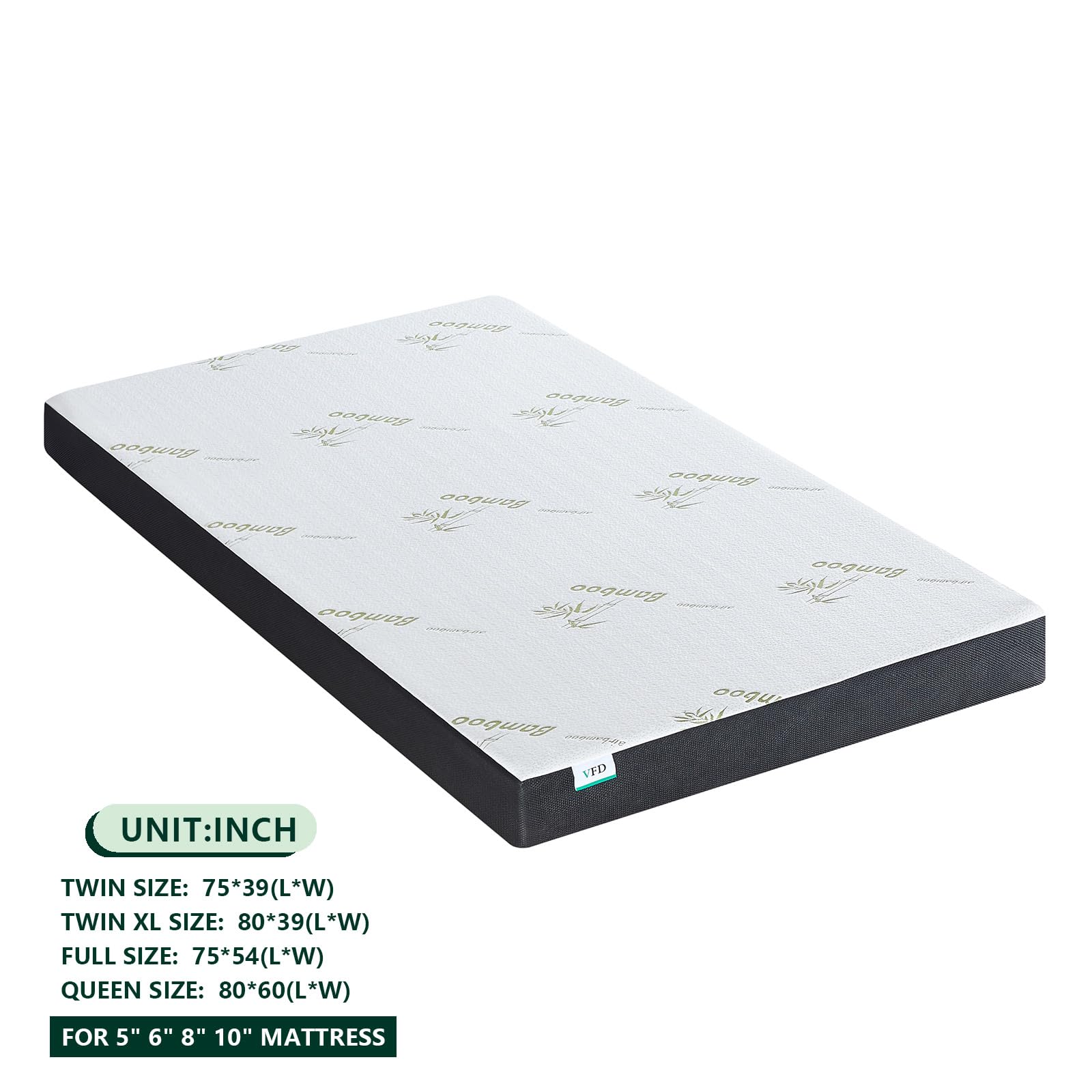 VFD 6 Inch Gel Memory Foam Full Mattress Waterproof Cover Medium-Firm for Bunk Bed, Trundle Bed, Pressure Relief CertiPUR-US Certified Mattress in a Box