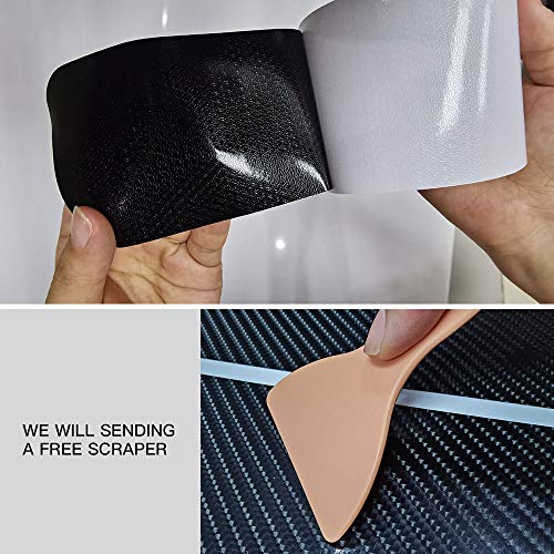 JEYODA Carbon Fiber Vinyl Sticker Car Door Sill Protector Scuff Plate Door Entry Guard For Ford EDGE Car Accessories(white)