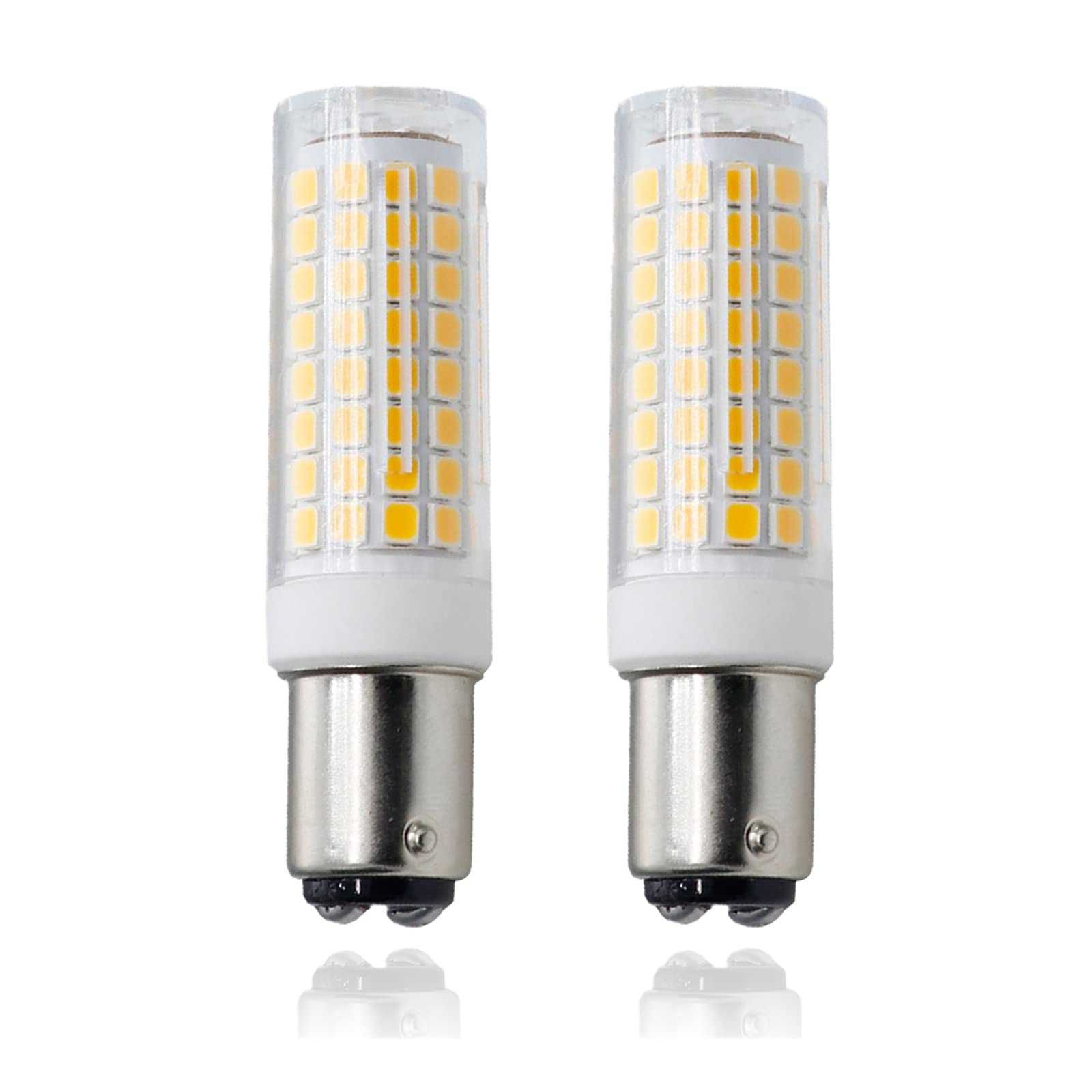 HxLED ba15d Bulb, Dimmable All-New 102×2835SMD led ba15d Double Contact Bayonet Base Bulb, 120V 7W Warm White 75W Halogen Replacement (2 Pack)