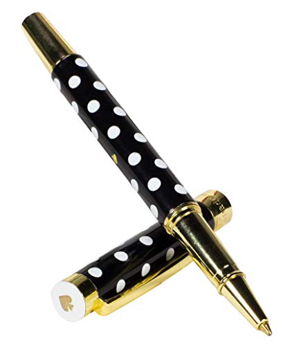 Kate Spade New York Black Ink Ballpoint Pen with Reusable Gift Box, Professional Office Pen for Women Accepts Standard Refills, Polka Dots (black/white)