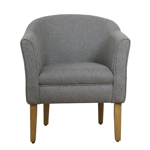 HomePop Barrel Shaped Accent Chair, Gray and Brown