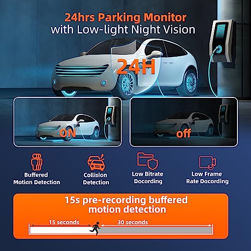 SPADE 3 Channel Dash Cam Front and Rear Inside, 1080P Full HD Dash Camera for Cars, Free 32GB SD Card, 170° Wide Angle, 3.16”IPS Screen, Night Vision, WDR, 24H Parking Mode
