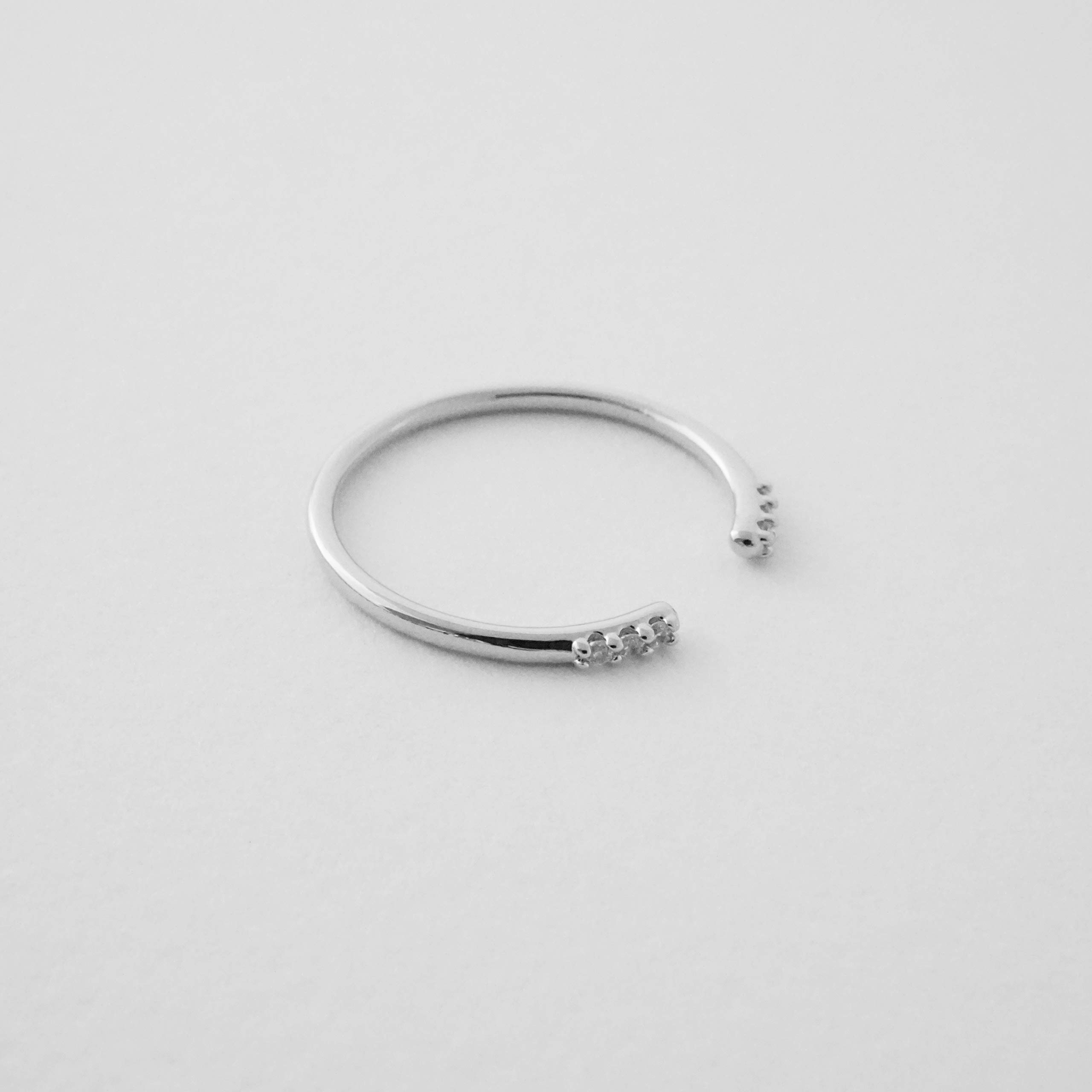 Honeycat Jewelry Open Crystal Ends Stacking Ring in Gold, Rose Gold, or Silver | Silver